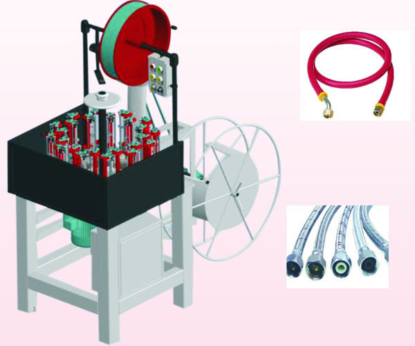 High Speed Pipe Production Line , 4 Spindle Plumbing Braided Hose Machine