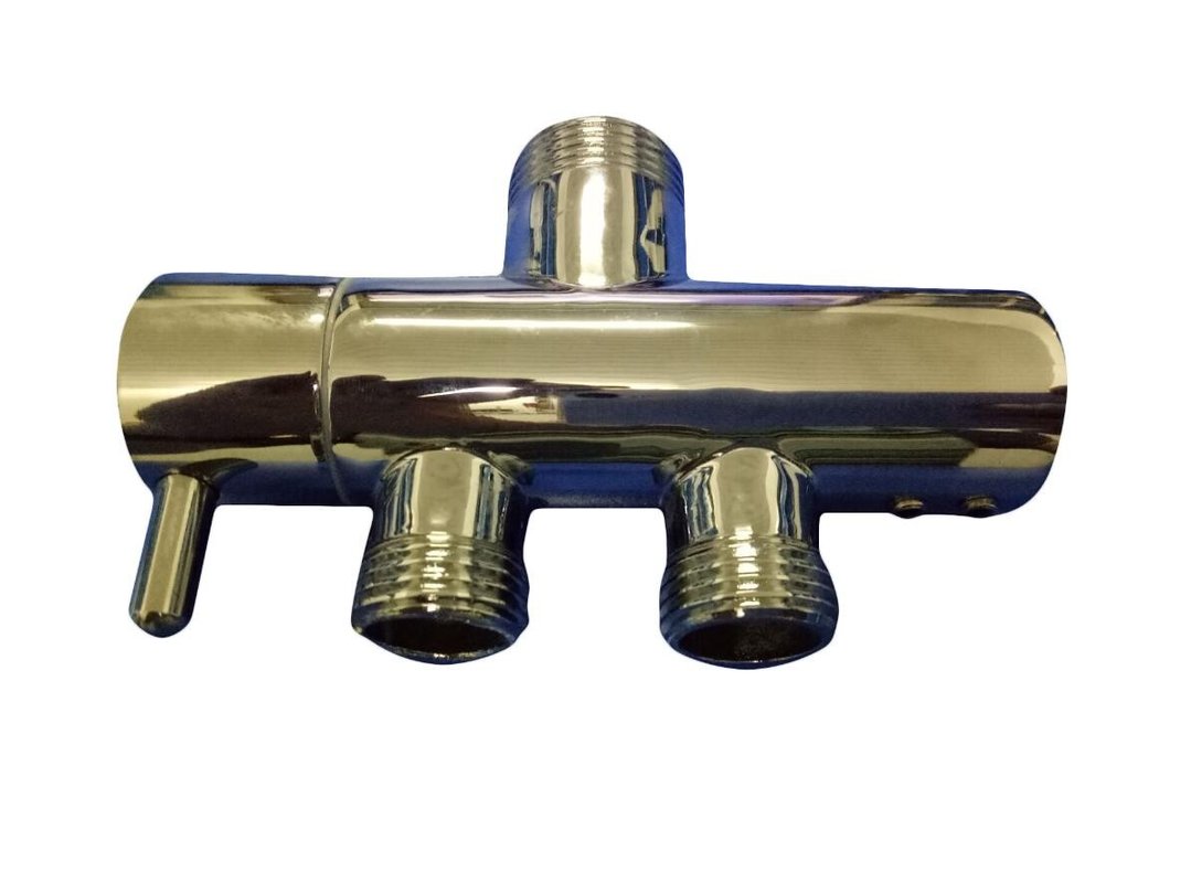 1/2”x1/2"x3/4" Three Way Chrome-Plated Shower Faucet Diverter ,Commercial Plumbing Products