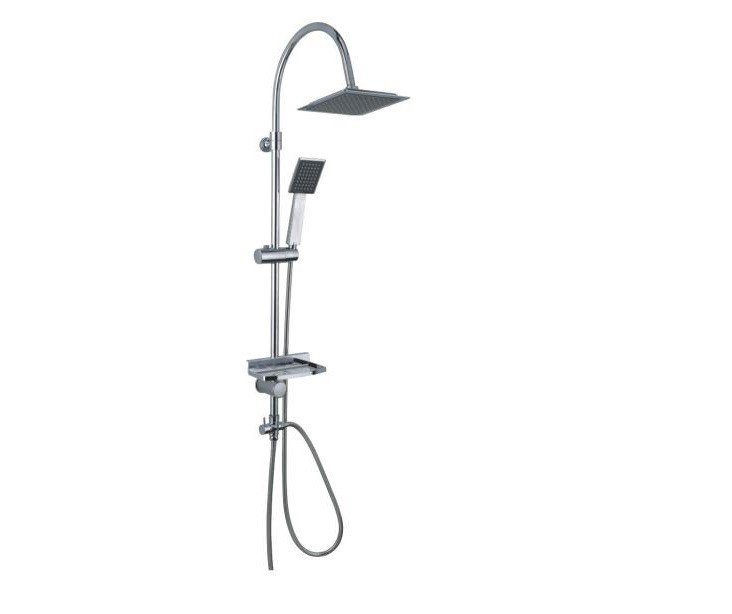 Bathroom Accessory Bath And Shower Faucet Set , Shower Head Faucet Set Square Exposed Rain