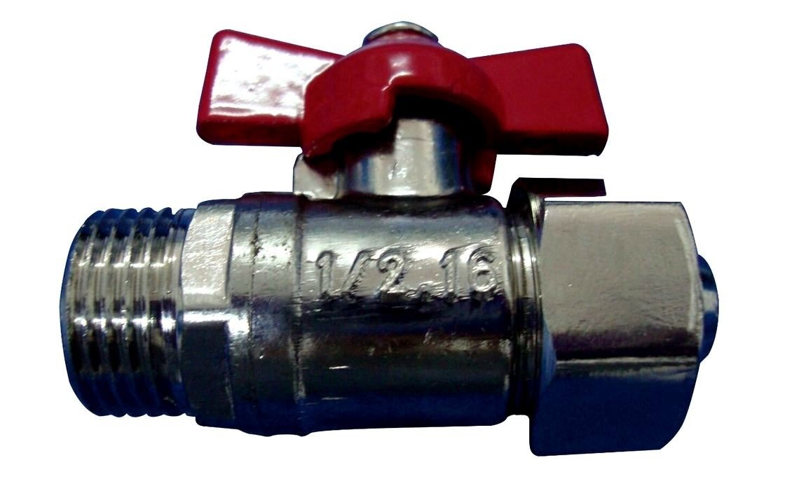 CFull Port Nickel Plated Brass Ball Valve Locking Handle For Gas