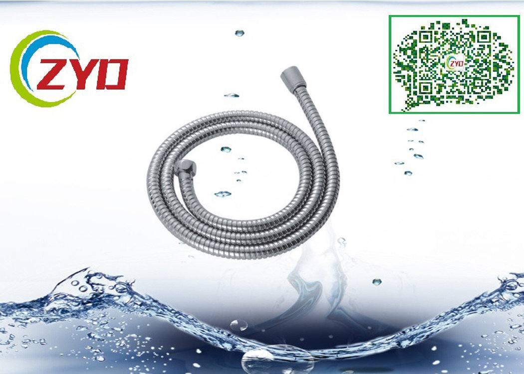304 Stainless Steel Double locker Flexible  Handheld Bathroom Shower Hose 1.5m Longth Chrome Plated