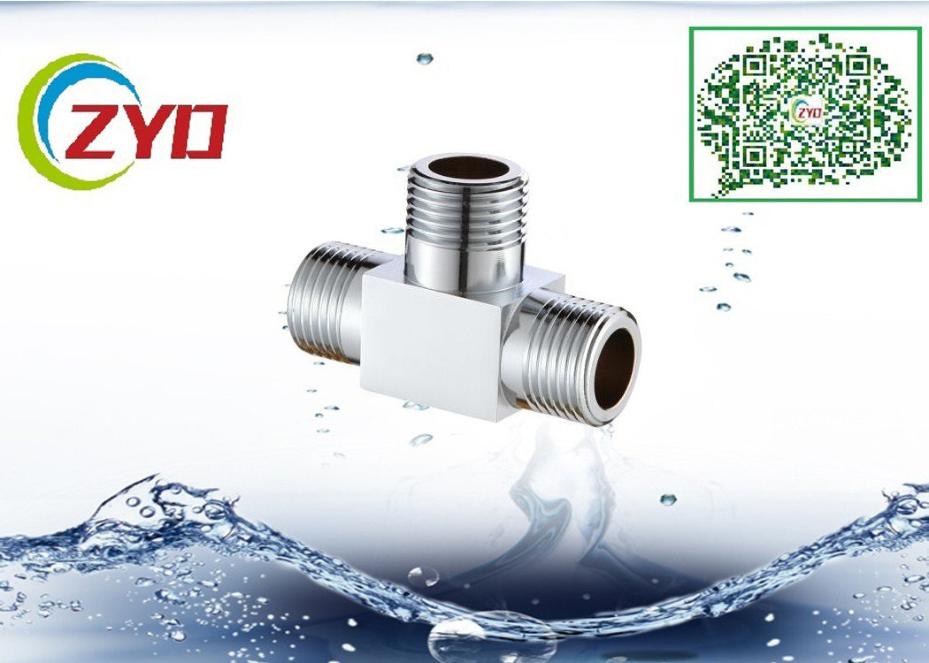 1/2FX1/2FX1/2F Brass Chrome Plated Three Way One Inlet Two Outlet Shower Faucet Diverter Bathroom Bidet Fitting