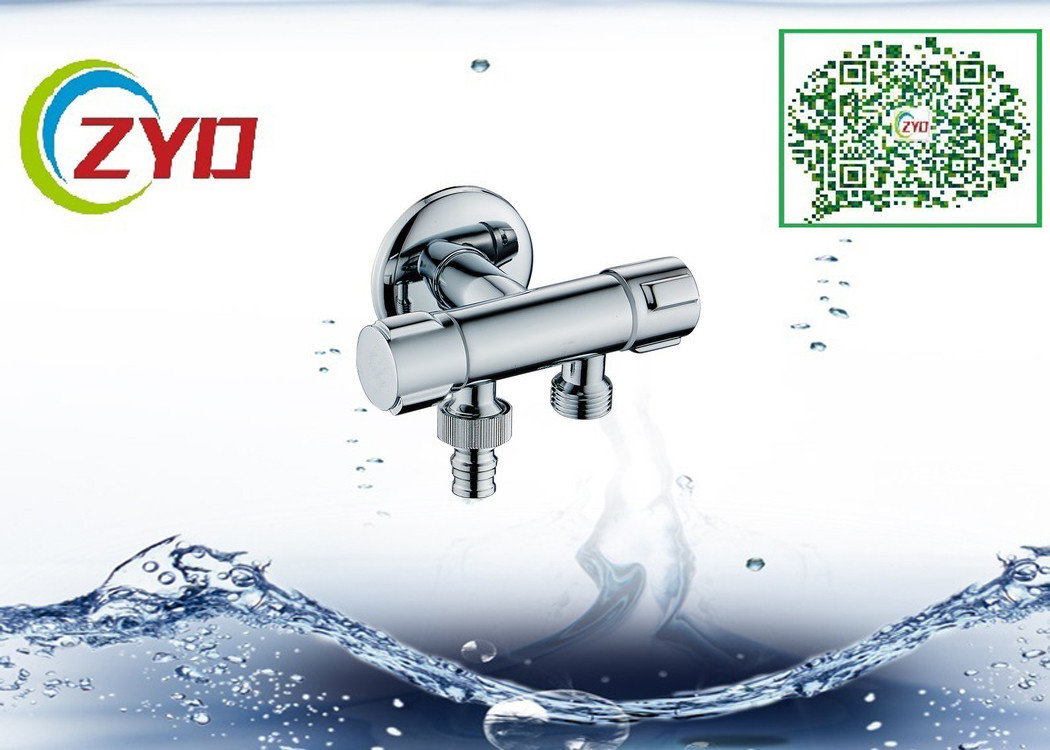 2WAY T-adapter  Brass Nickle Brushed Handheld Water Flow Adjustable Shower Faucet Water diverter  or Water Seperater
