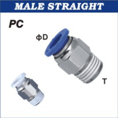 4mm Tube Straight Pneumatic Hose Fittings OD M5 Male BSPT Thread
