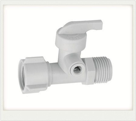 EPDM O Rings Gray Water Hose Connector 3 Way Angle Valve With Polyformaldehyde Plastic Body