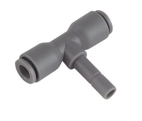 Collet Plug In Tee Water Hose Connector Push Lock Tube Fittings In Gases / Fuel / Liquids