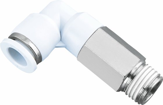 90 Degree Extended Elbow Pneumatic Quick Connect Fittings Nickel Plated Brass