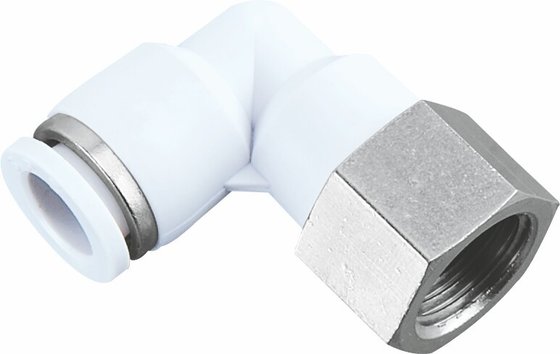 L Shaped Push To Connect Pneumatic Fittings 90 Degree Female Elbow