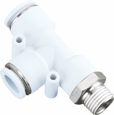 Run Tee NPT Threads Fittings Pneumatic Push In Connect T-Shaped