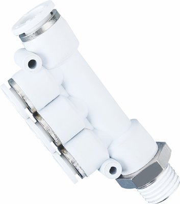 Multiple Tee NPT Threaded Fittings , Pneumatic Hose Couplings With Male Thread