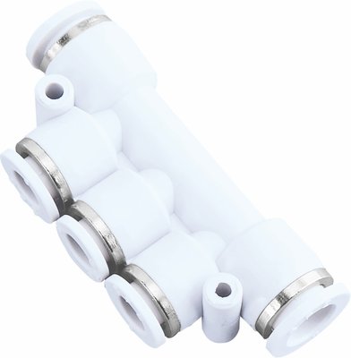 Multiple Tee with Mounting Holes One Touch Pneumatic Push in Fittings