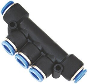 Multiple Tee with Mounting Holes One Touch Pneumatic Push in Fittings
