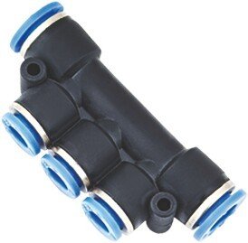 Multiple Reducing Tee Pneumatic Push Fittings For Connecting Three Tubes