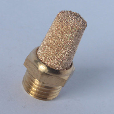 Industrial Brass Pneumatic Exhaust Muffler , BSPT Thread Noise Reduce Air Valve Muffler