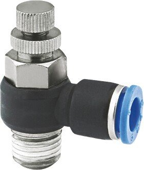 Nickel Plated Brass Pneumatic Proportional Flow Control Valve 90 Degree Elbow