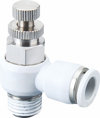 Nickel Plated Brass Pneumatic Proportional Flow Control Valve 90 Degree Elbow