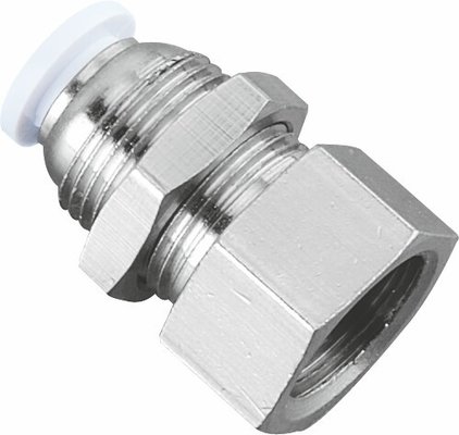 Female Straight Bulkhead Pneumatic Hose Fittings Quick Push To Connect