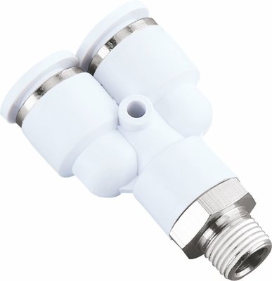 Y Shape Metric Pneumatic Hose Fittings One Touch With BSPT Threads