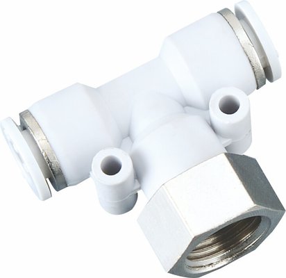 Female Branch Tee Pneumatic Hose Fittings BSPT Threads Push in Connect