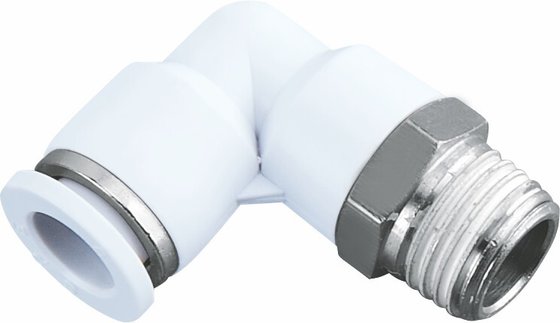 Brass Nickel Planting Pneumatic Push in Male Elbow BSPT Threaded Fittings