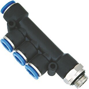 Multiple Tee Pneumatic Pipe Fittings With Male G Thread Connection