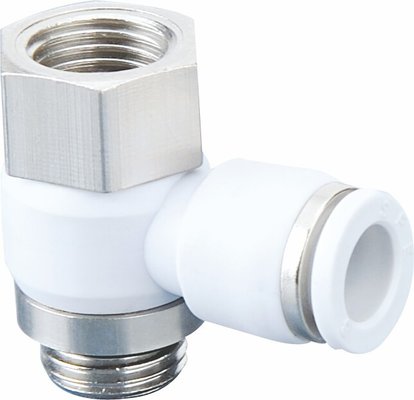 Brass / Plastic One Touch G Thread Fittings , Pneumatic Push Fit Connectors Banjo Elbow