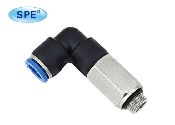 Male 45 Degrees Elbow Pneumatic Plastic Push Fit Connectors With G Threaded