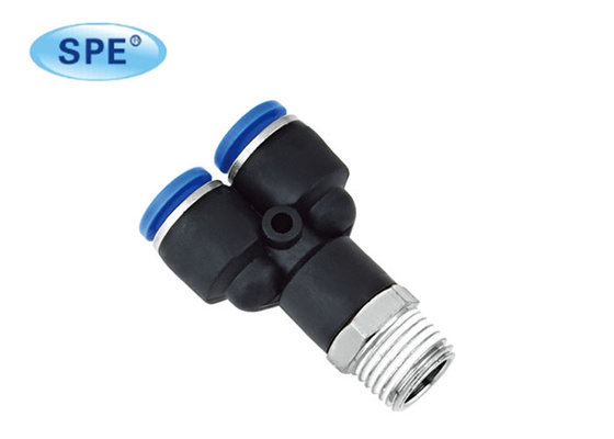 PA Nickel Plated Brass G Thread Fittings Pneumatic Push In Connect Female Branch Tee