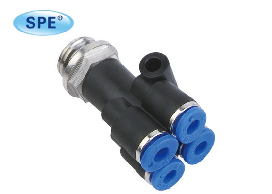 Male Triple Branch Reducer Quick Release Pneumatic Fittings For Air Water Pipe 4-10mm