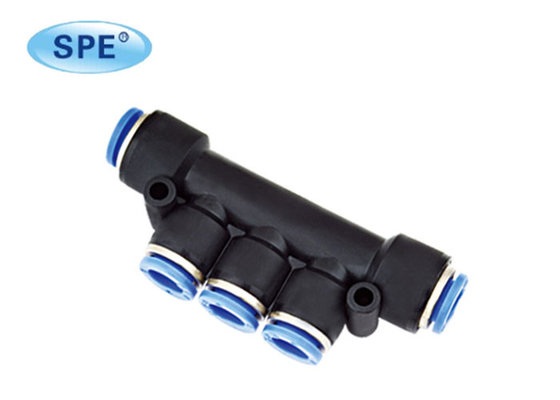 6mm 8mm 4 Way Cross Pneumatic Push Fittings X Connector For Air Water Pipe