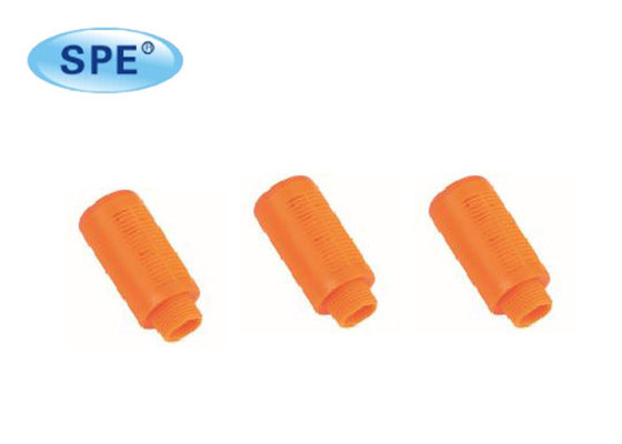 Orange Color Plastic Pneumatic Industrial Mufflers Silencers For Compressed Air