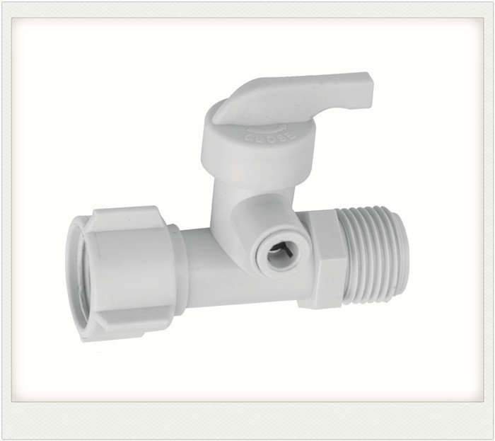 EPDM O Rings Gray Water Hose Connector 3 Way Angle Valve With Polyformaldehyde Plastic Body