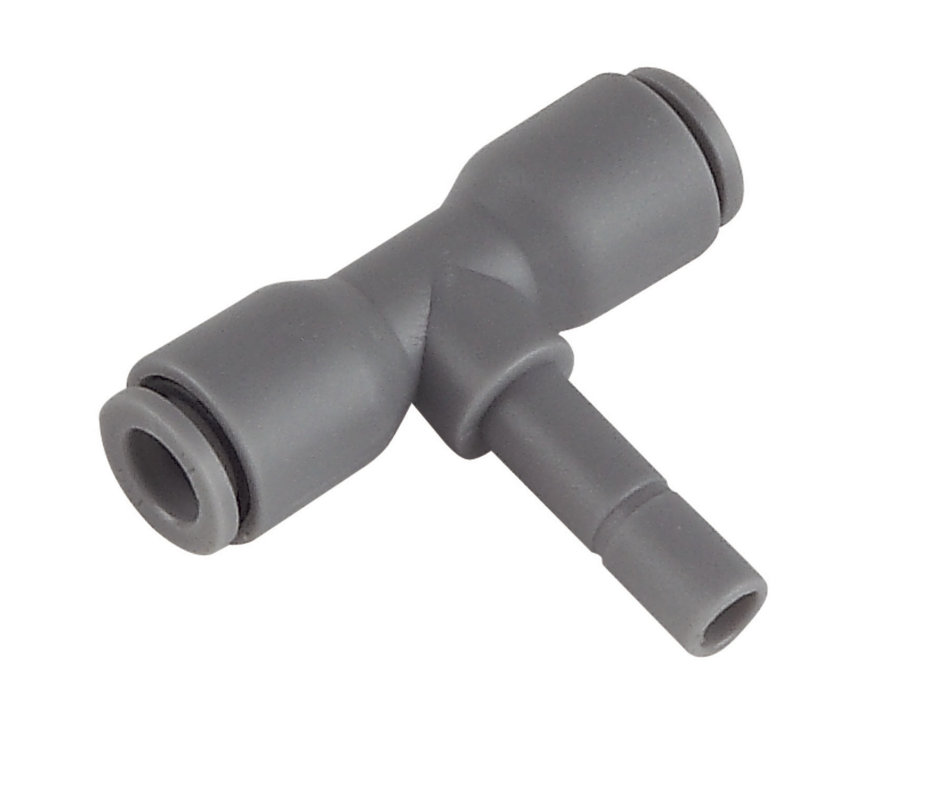 Collet Plug In Tee Water Hose Connector Push Lock Tube Fittings In Gases / Fuel / Liquids