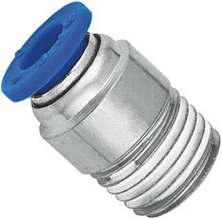 Brass Nickel Planting Pneumatic NPT Threaded Fittings Push In Male Straight Run Body
