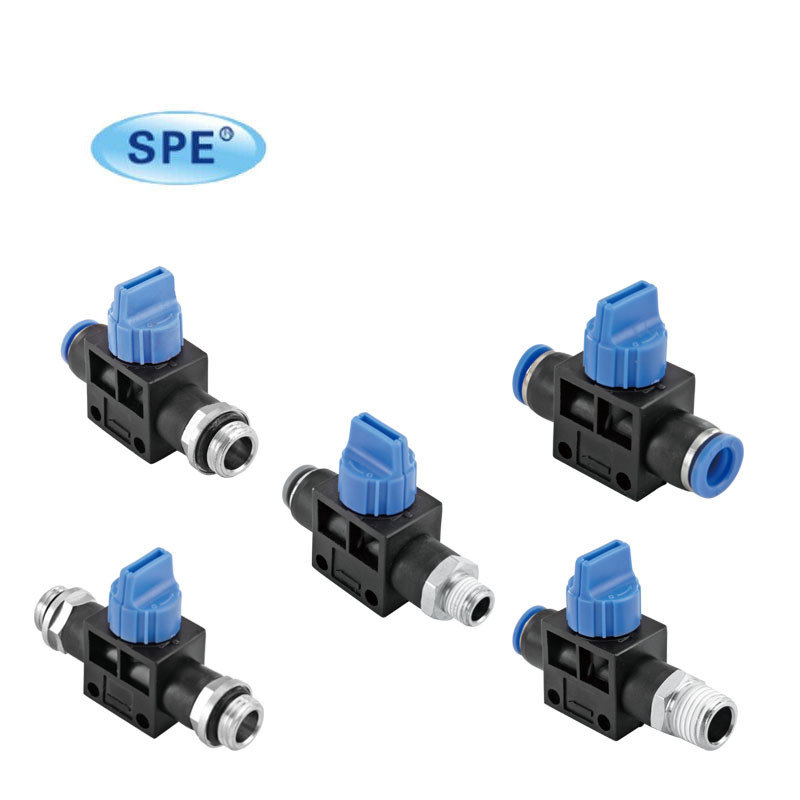 One Touch Push To Connect Pneumatic Hand Valve For Turn On Off Air Flow