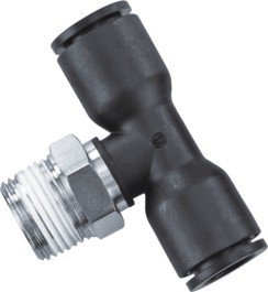 Nickel Plated Brass Pneumatic Hose Fittings , 90 Degree Female Air Elbow Fittings Male Stud Run Tee