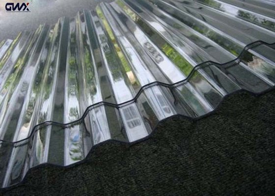 Anti - UV  Clear Corrugated Polycarbonate Sheets with High Light Transamission