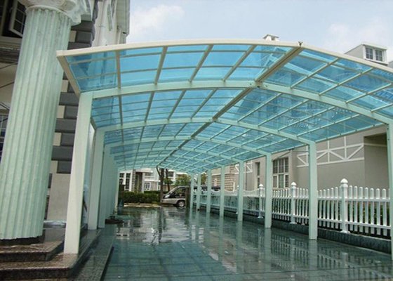 3.5 Thickness 2.1 Width Blue Polycarbonate Roofing Panels , polycarbonate flat sheet