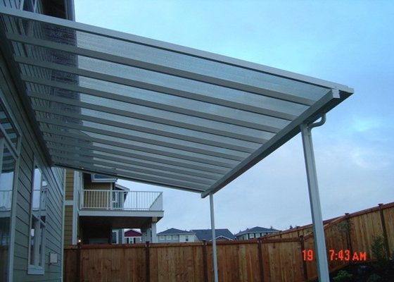 Bayer / Sabic Skyblue Canopy Polycarbonate Roofing Panels , polycarbonate flat sheet