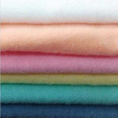 20*10 two side brushed orange/red/yellow plain dyed 100% cotton flannel fabric for shoes cleaning clothes
