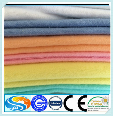 20*10 two side brushed orange/red/yellow plain dyed 100% cotton flannel fabric for shoes cleaning clothes