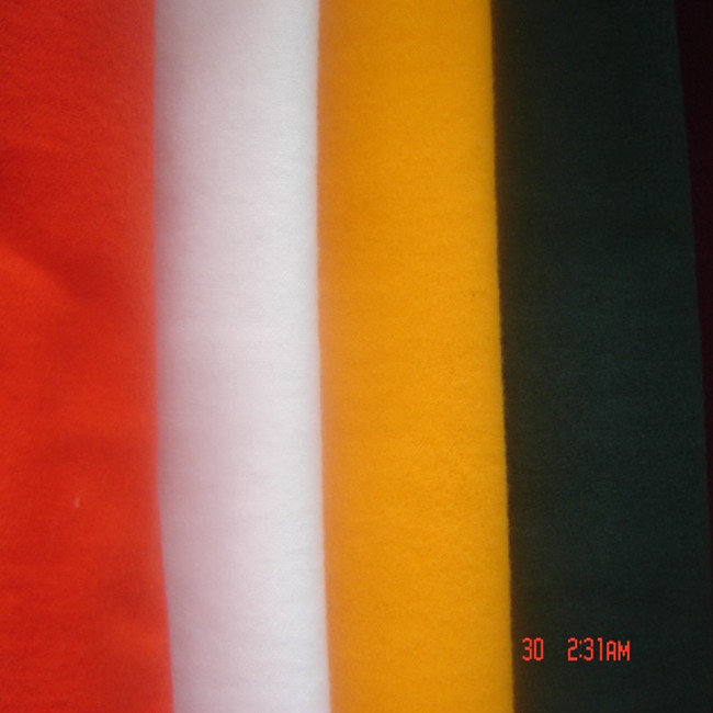 20*10 two side brushed orange/red/yellow plain dyed 100% cotton flannel fabric for shoes cleaning clothes