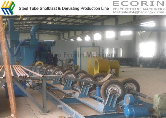 380V Auto Shot Blast Machines For Steel Tube Derusting Blasting Process