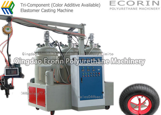 Polyurethane PU Injection Machine Garden Trolley Tri - Component Colorful