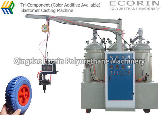 Polyurethane PU Injection Machine Garden Trolley Tri - Component Colorful