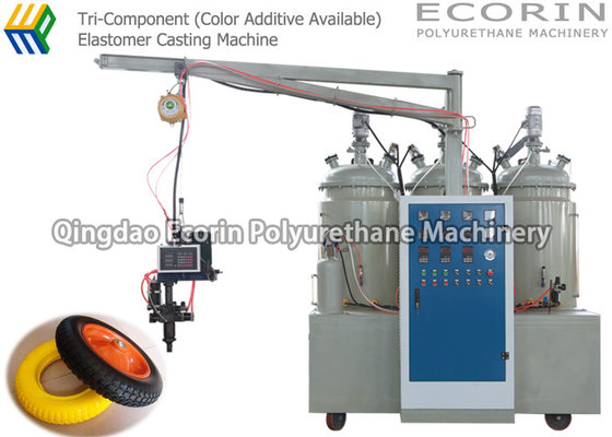 Polyurethane PU Injection Machine Garden Trolley Tri - Component Colorful