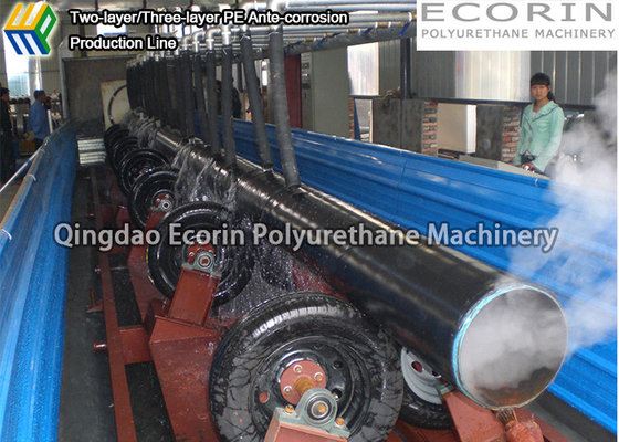 Steel Tube Surface PE Anticorrosive Equipment / Production Line Three Layer