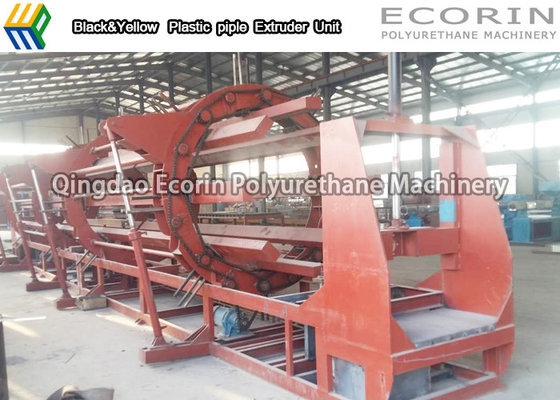 Black & Yellow PU Heat Insulation Pipe Machine Plastic Pipe Extruder Production Line