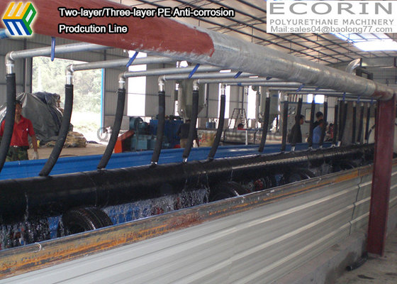 Steel Tube Surface PE Anticorrosive Equipment / Production Line Three Layer