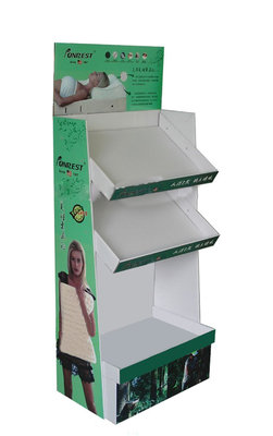 China Customize Cardboard Floor Displays For Retail In Supermarket Green Varnish supplier